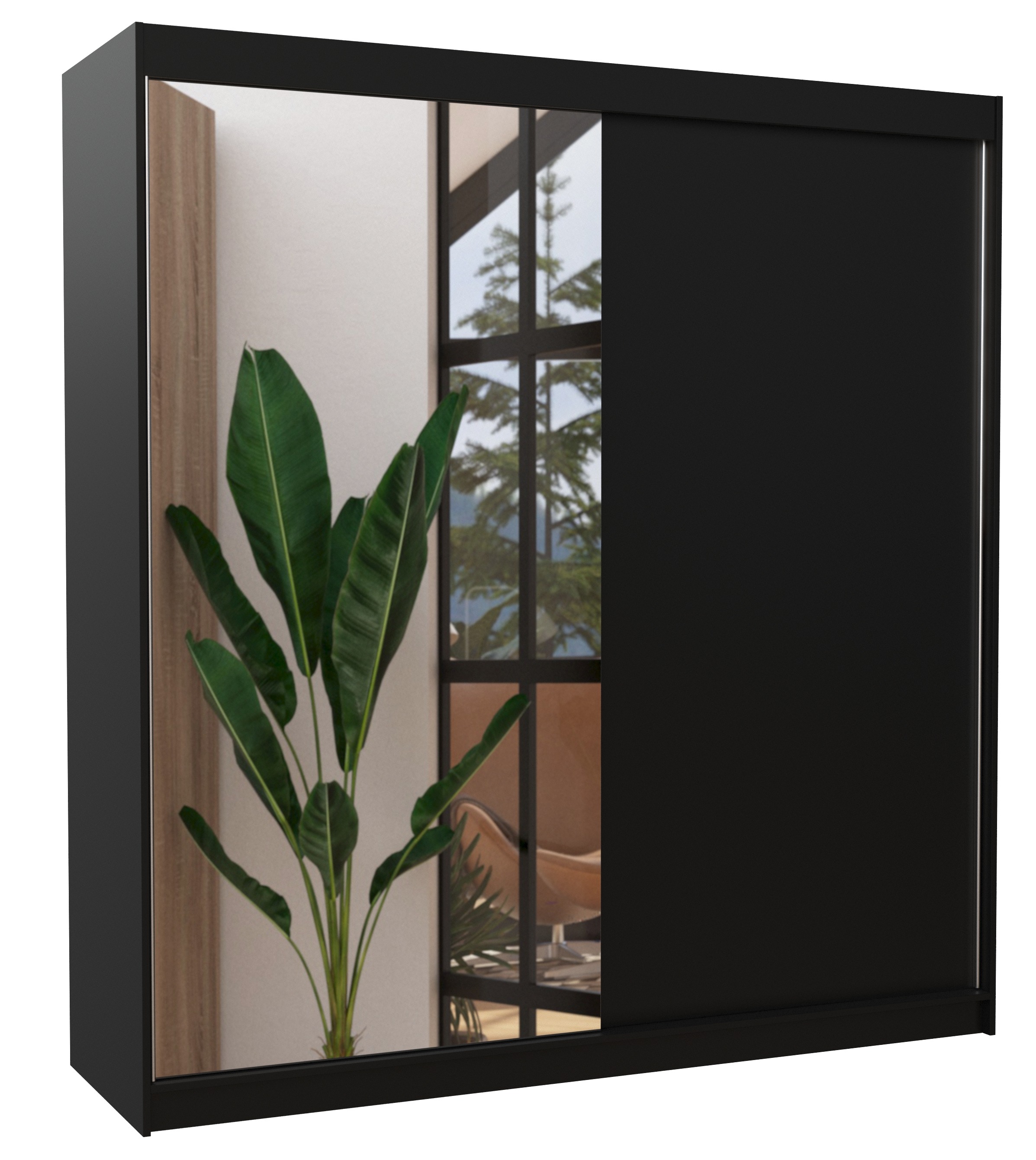 Les Tendances - Armoire dellia 2 portes noir | LesTendances.fr