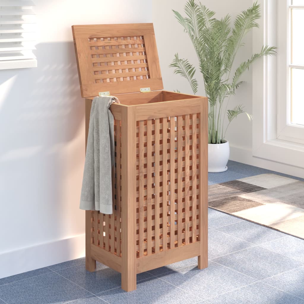 Home - Bac à linge 35x25x60 cm Bois de teck massif 2 | LesTendances.fr