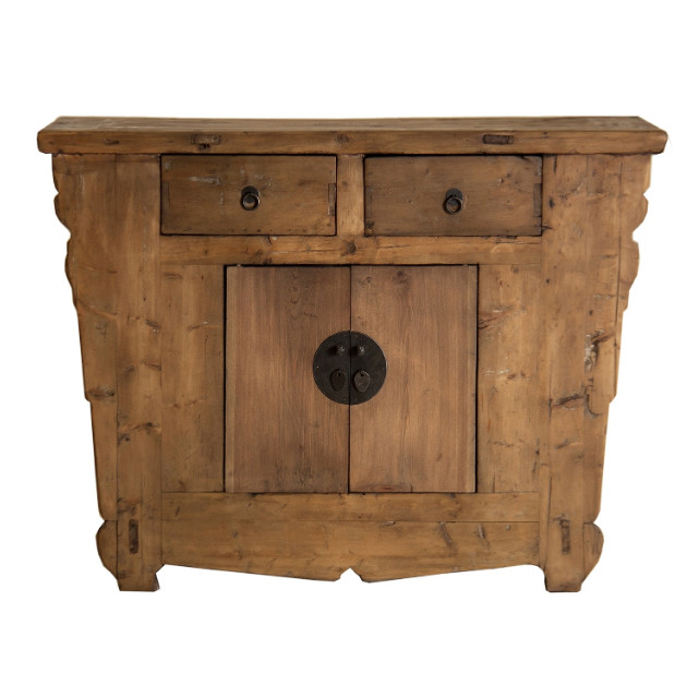 Buffet 2 portes 2 tiroirs pin massif recyclé clair vieilli Lo ...