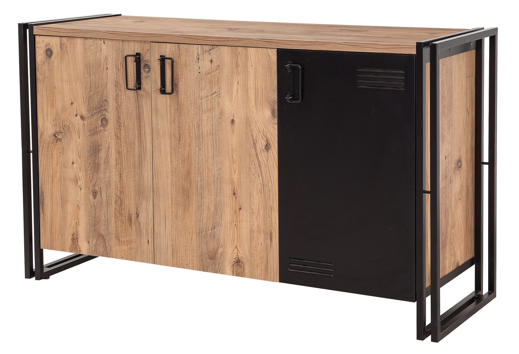 Les Tendances - Buffet Senlid Métal Noir et Bois Naturel 863SPH3908 | LesTendances.fr