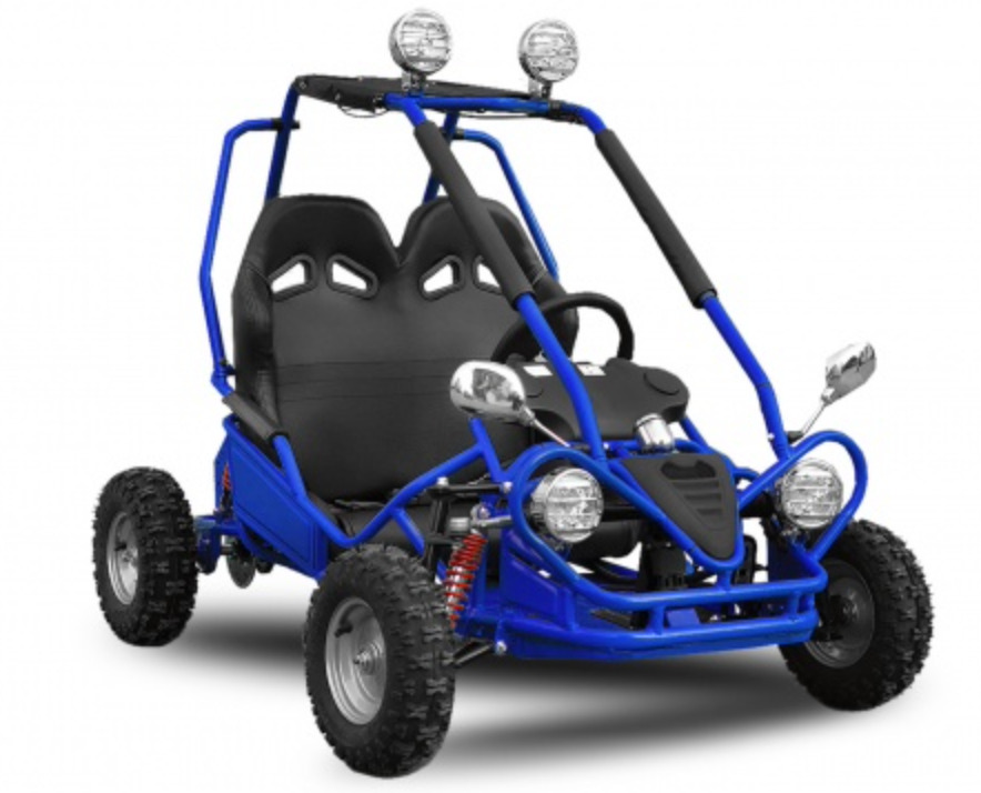 Buggy enfant électrique bleu 450W avec marche arrière | LesTendances.fr