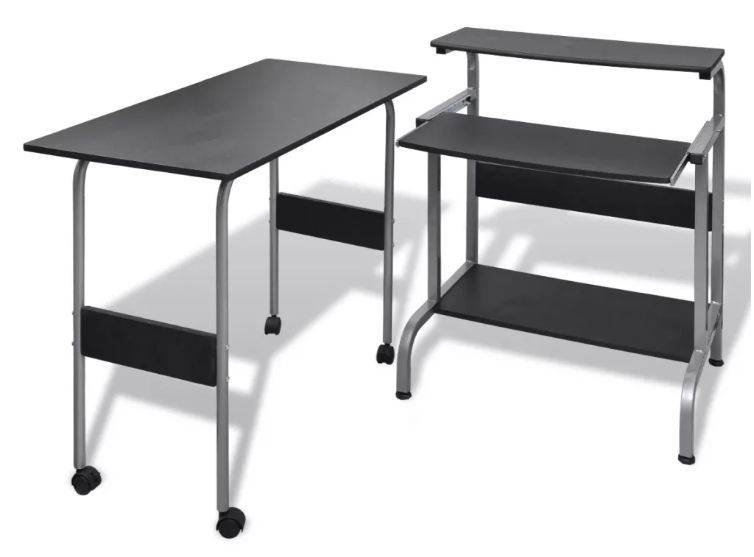 Home - Bureau informatique bois noir et métal Senseya | LesTendances.fr