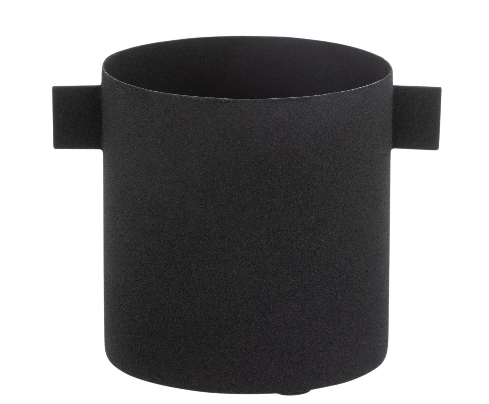 Cache-pot rond métal noir Naya L 16 cm | LesTendances.fr