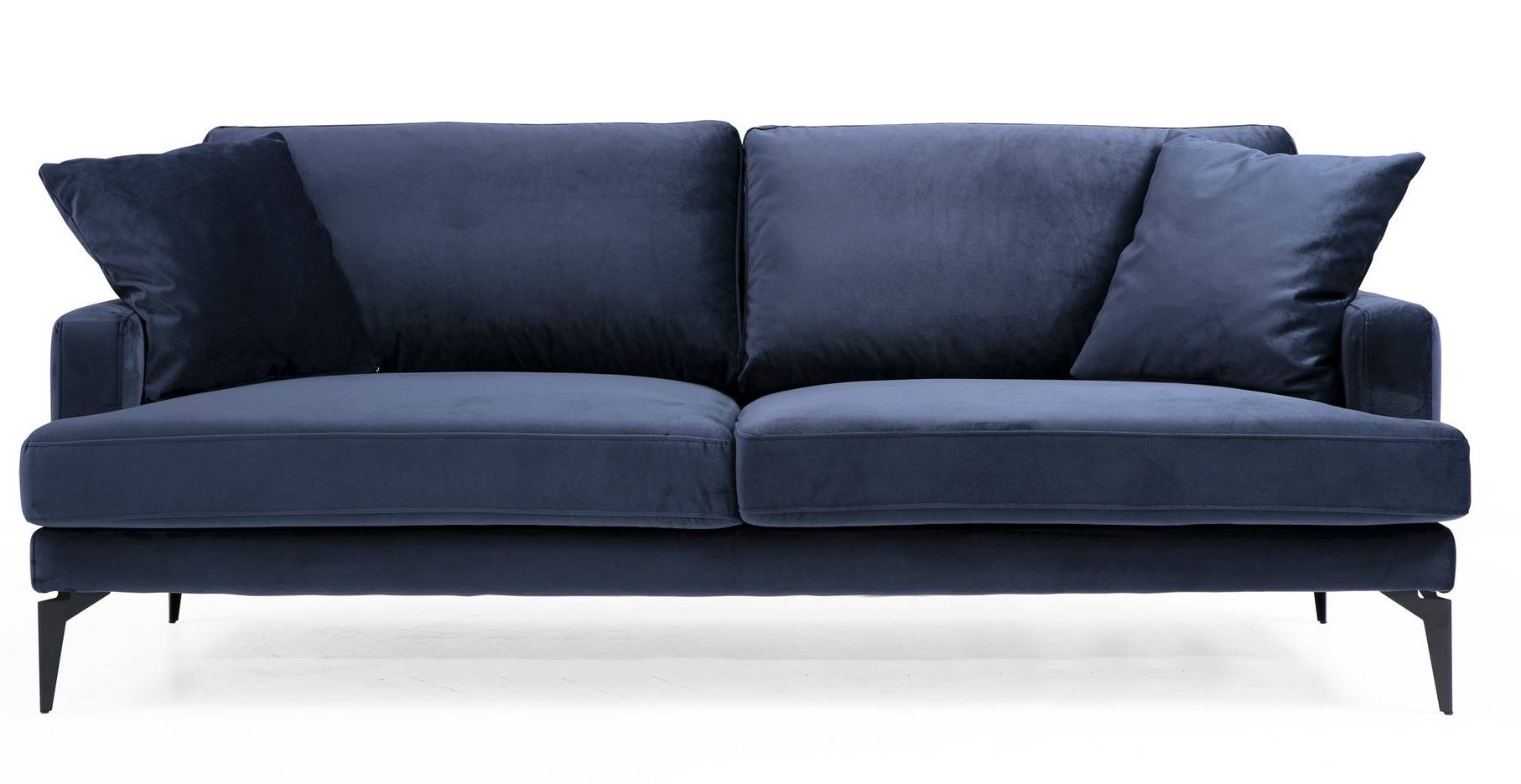 Les Tendances - Canapé 3 places Narchis Tissu Bleu marine | LesTendances.fr