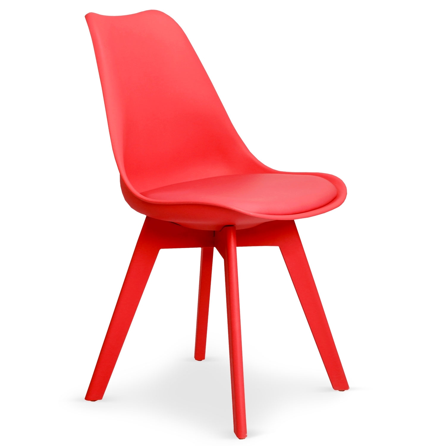 Chaise moderne Rouge Plaza - Lot de 2 | LesTendances.fr