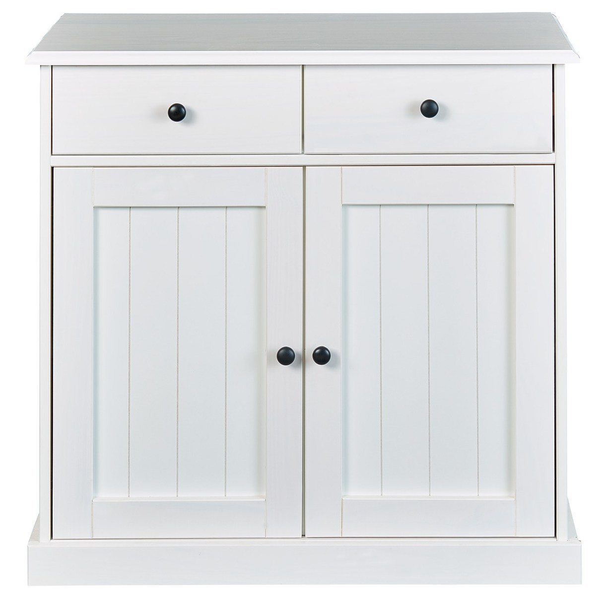 westerland commode 2 portes-2 tiroirs pin massif blanc | LesTendances.fr