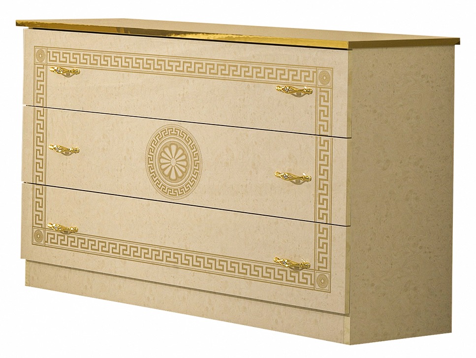 Les Tendances - Commode newserena beige doré 3T | LesTendances.fr