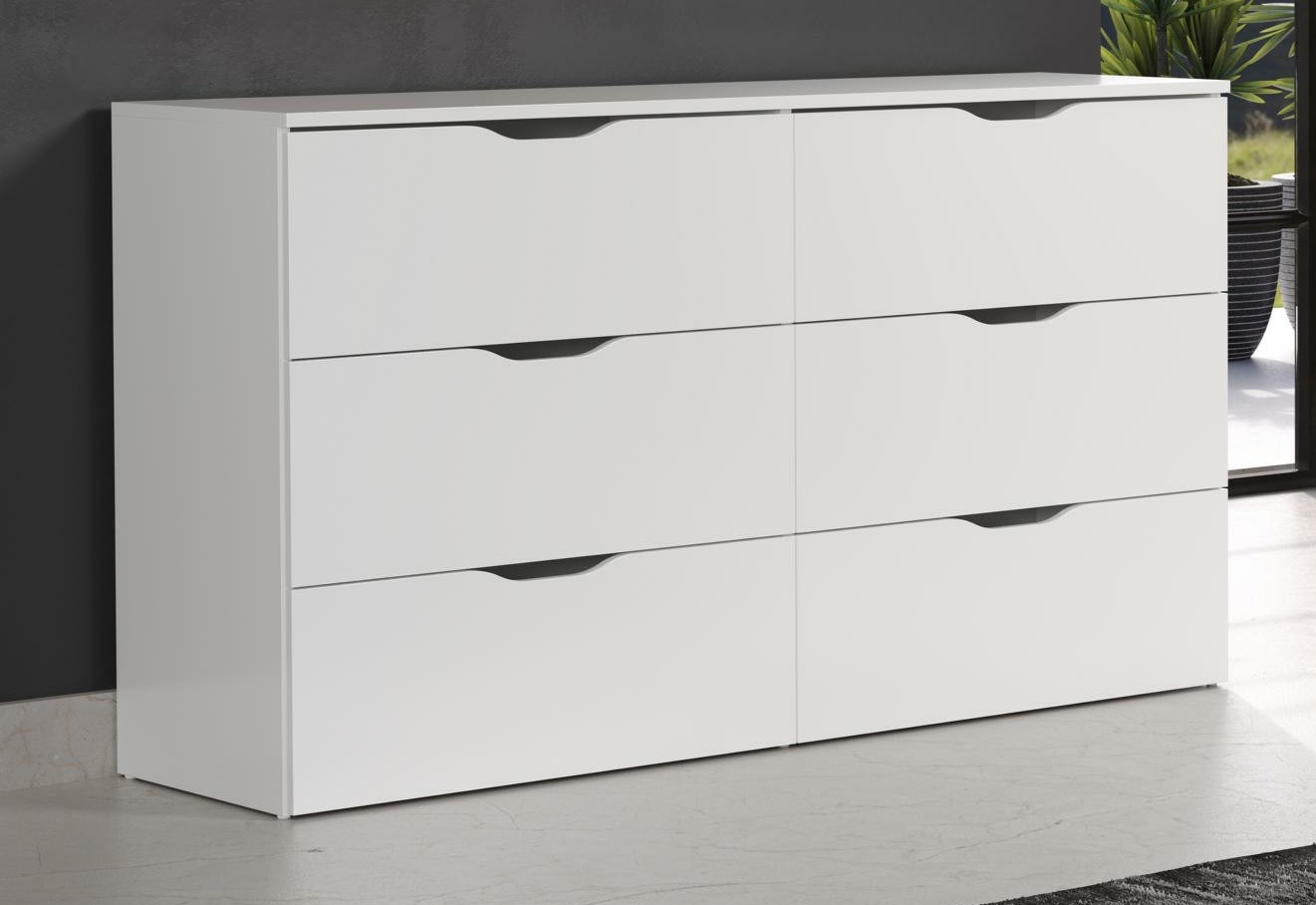 Les Tendances - Commode 6 tiroirs blanc Basix | LesTendances.fr
