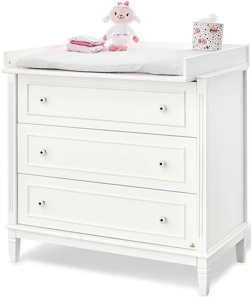 Commode à langer 3 tiroirs bois laqué blanc Hope | LesTendances.fr