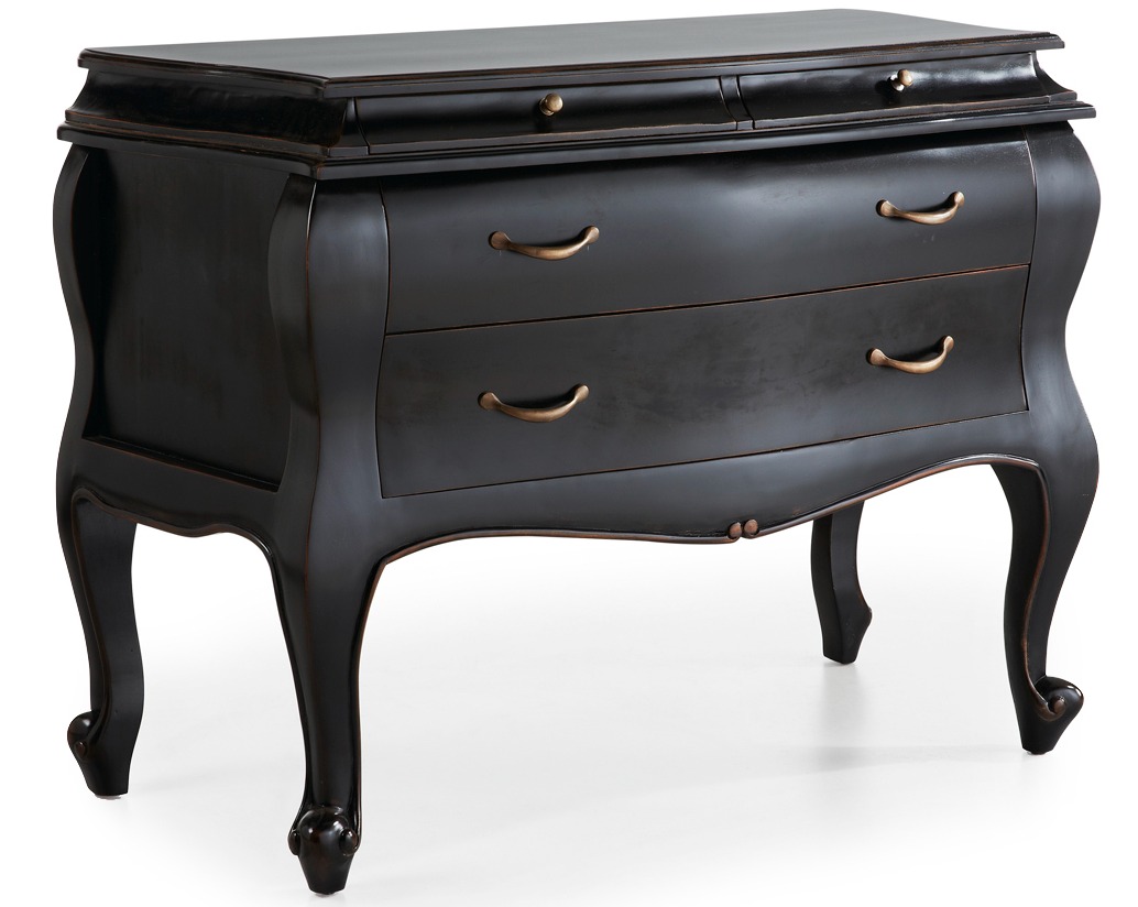 Commode en bois d'acajou noir 4 tiroirs Klacik 110 cm | LesTendances.fr