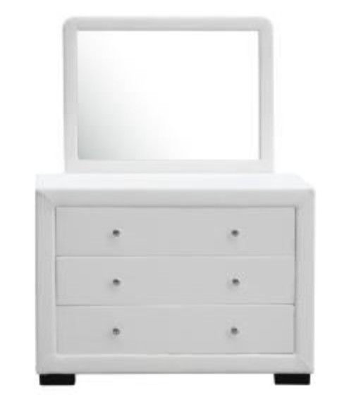 Commode et Miroir Simili Blanc Sun Set | LesTendances.fr