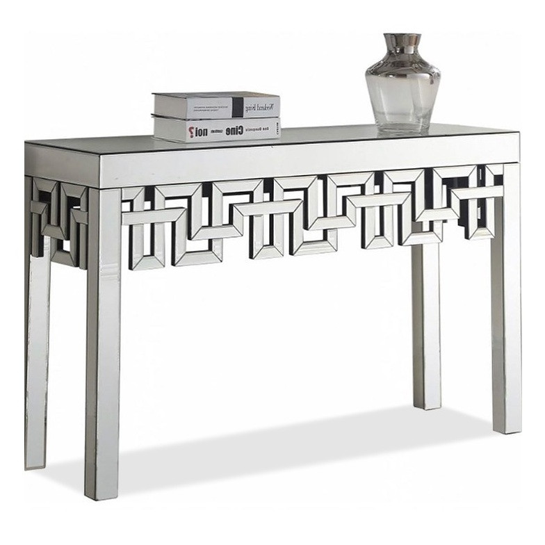 Console design en verre miroir Nathine 122 cm | LesTendances.fr