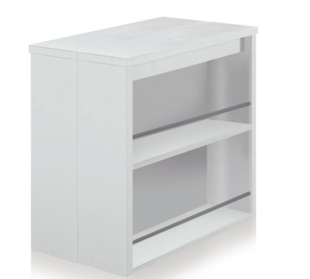 Console extensible avec rangement bois blanc Kazia 40/190 cm ...