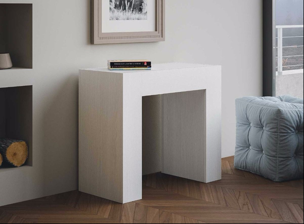 Console extensible blanche 14 personnes 42 à 297 cm Boity | LesTendances.fr
