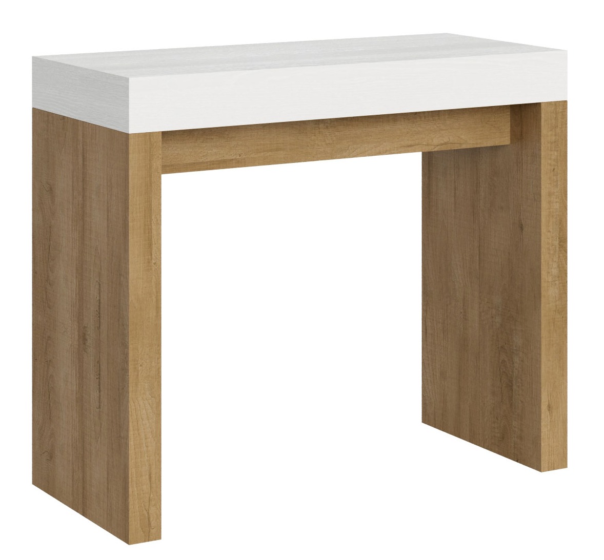 Tozani - Console extensible blanche et bois clair 40 à 300 cm Ribo 2 ...