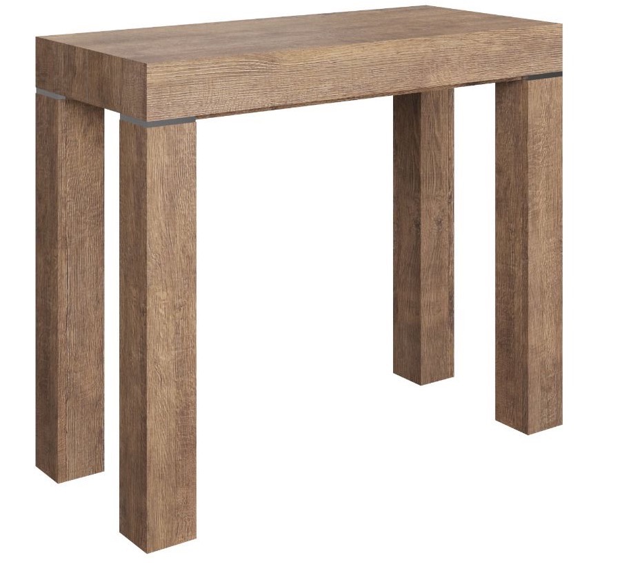 Tozani - Console extensible bois clair 14 personnes 40 à 300 cm Manja ...