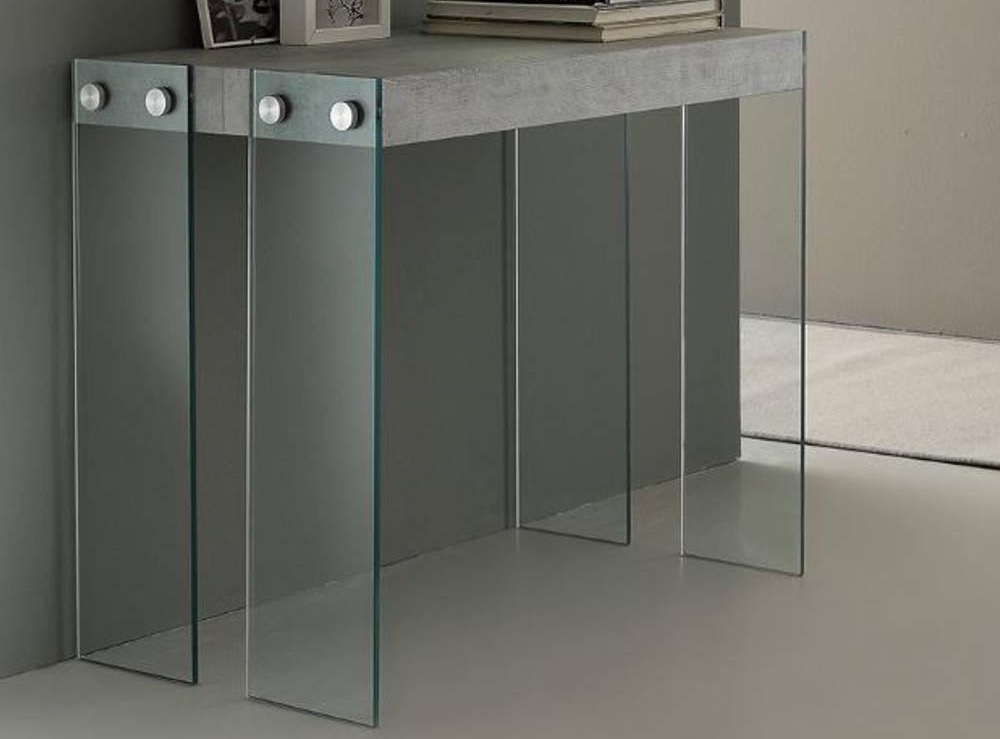 Table Console extensible iceberg gris | LesTendances.fr