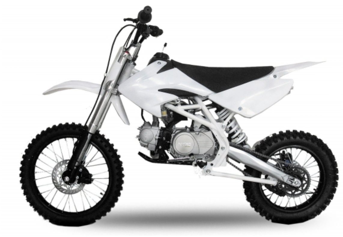 Dirt Bike 125cc Thunder 17/14 Manuel 4 temps Blanc | LesTendances.fr
