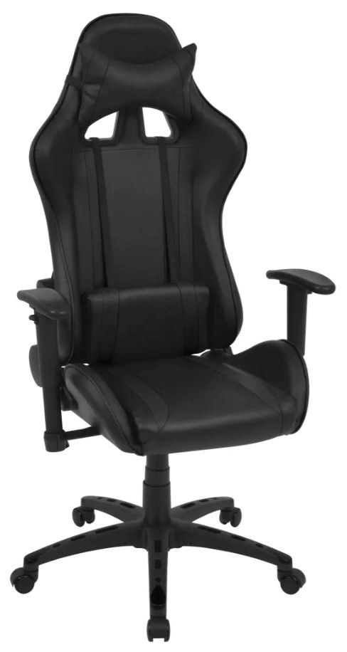 Home - Fauteuil de bureau avec accoudoirs similicuir noir Fergia ...