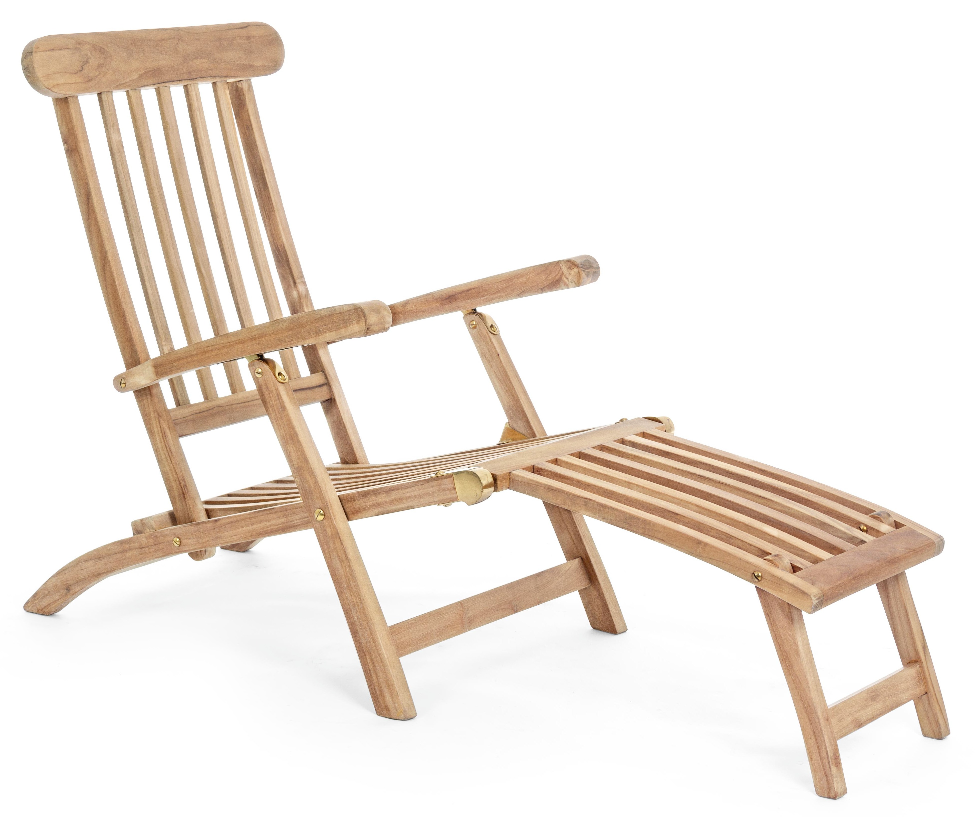 Fauteuil de jardin inclinable et pliant en bois teck Vera | LesTendances.fr