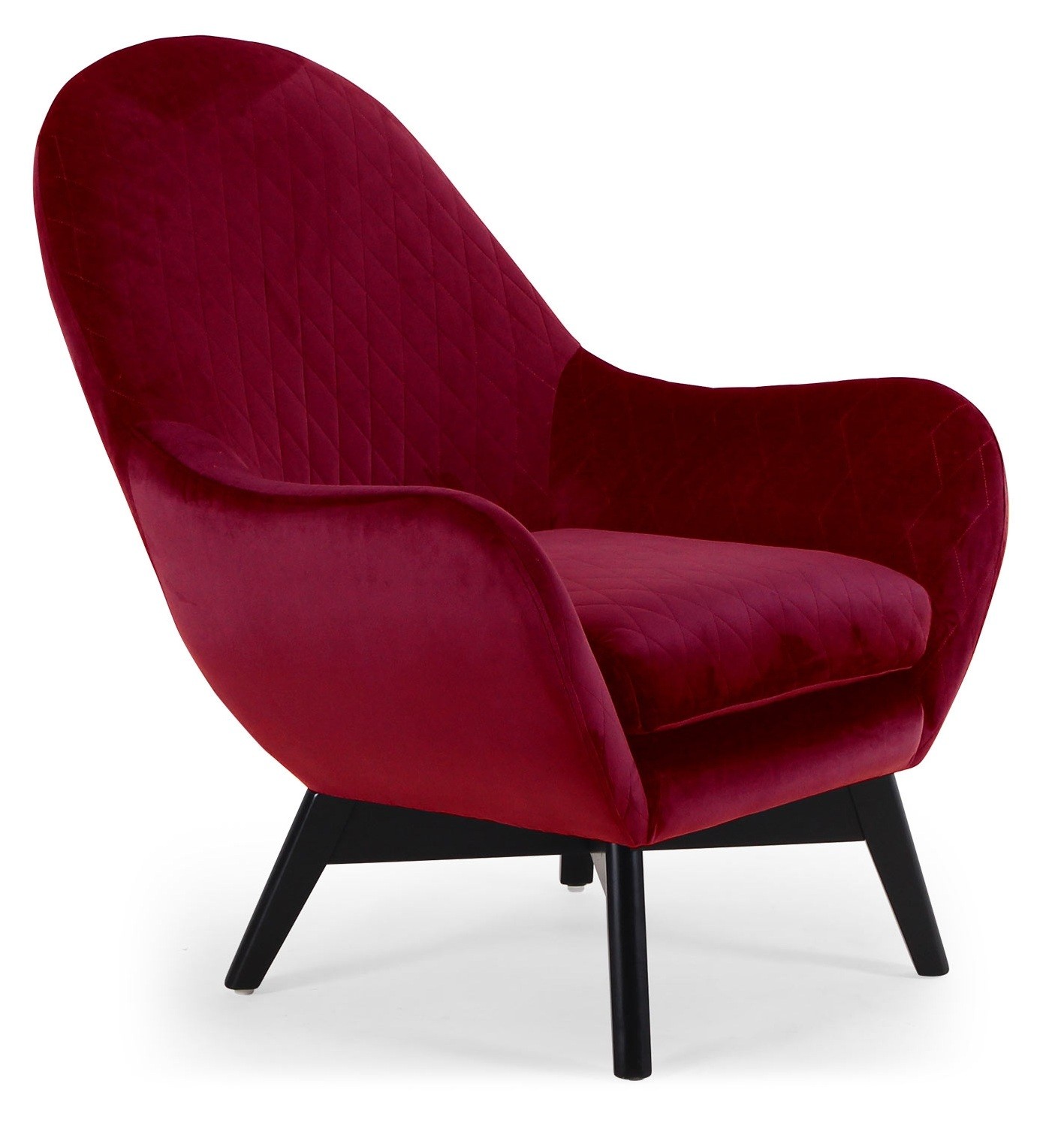 Fauteuil moderne en velours rouge Berlis | LesTendances.fr