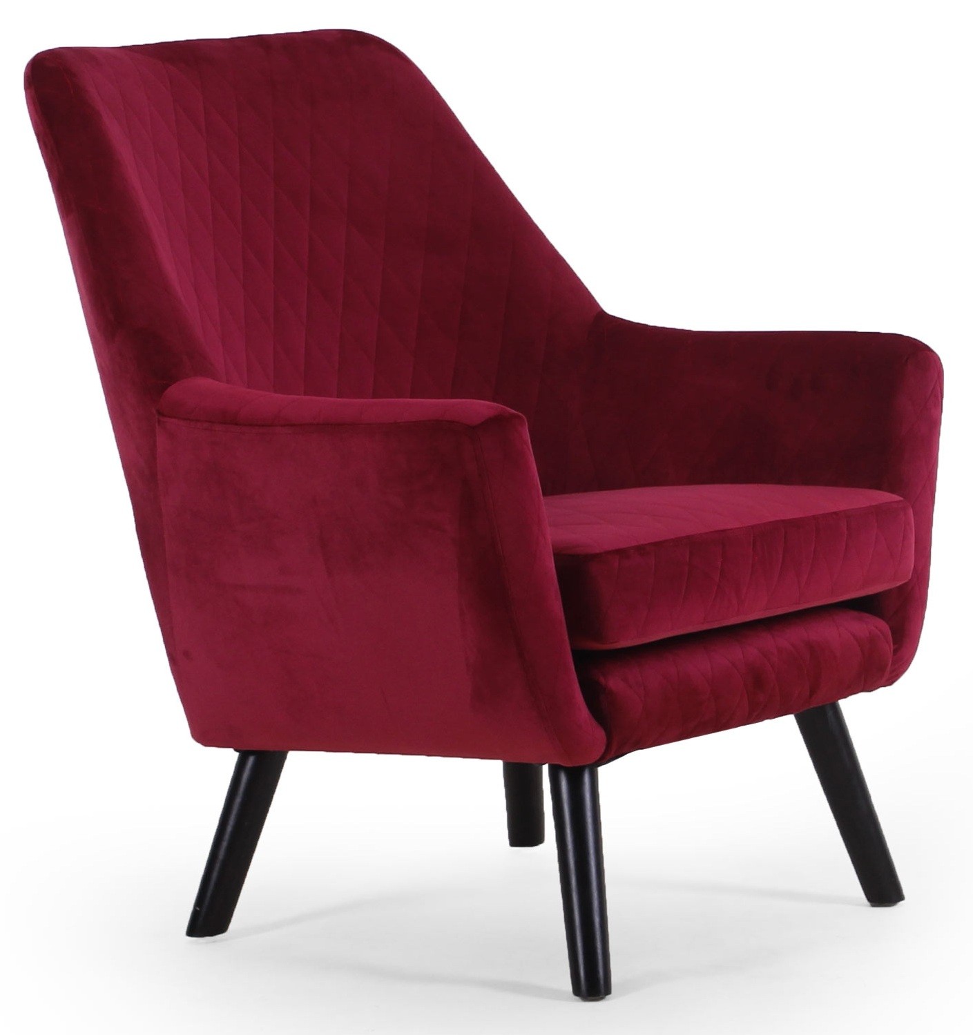 Fauteuil moderne en velours rouge Madi | LesTendances.fr