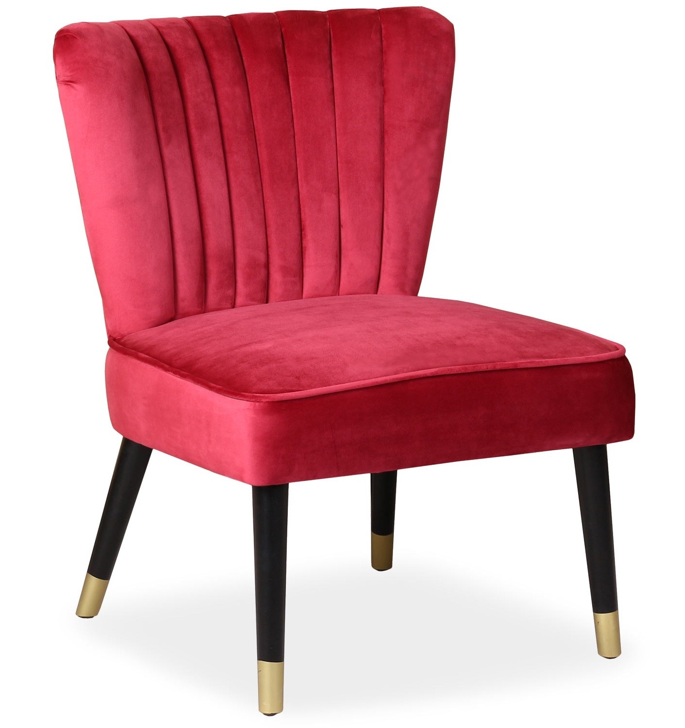 Fauteuil moderne velours rouge Paloma | LesTendances.fr