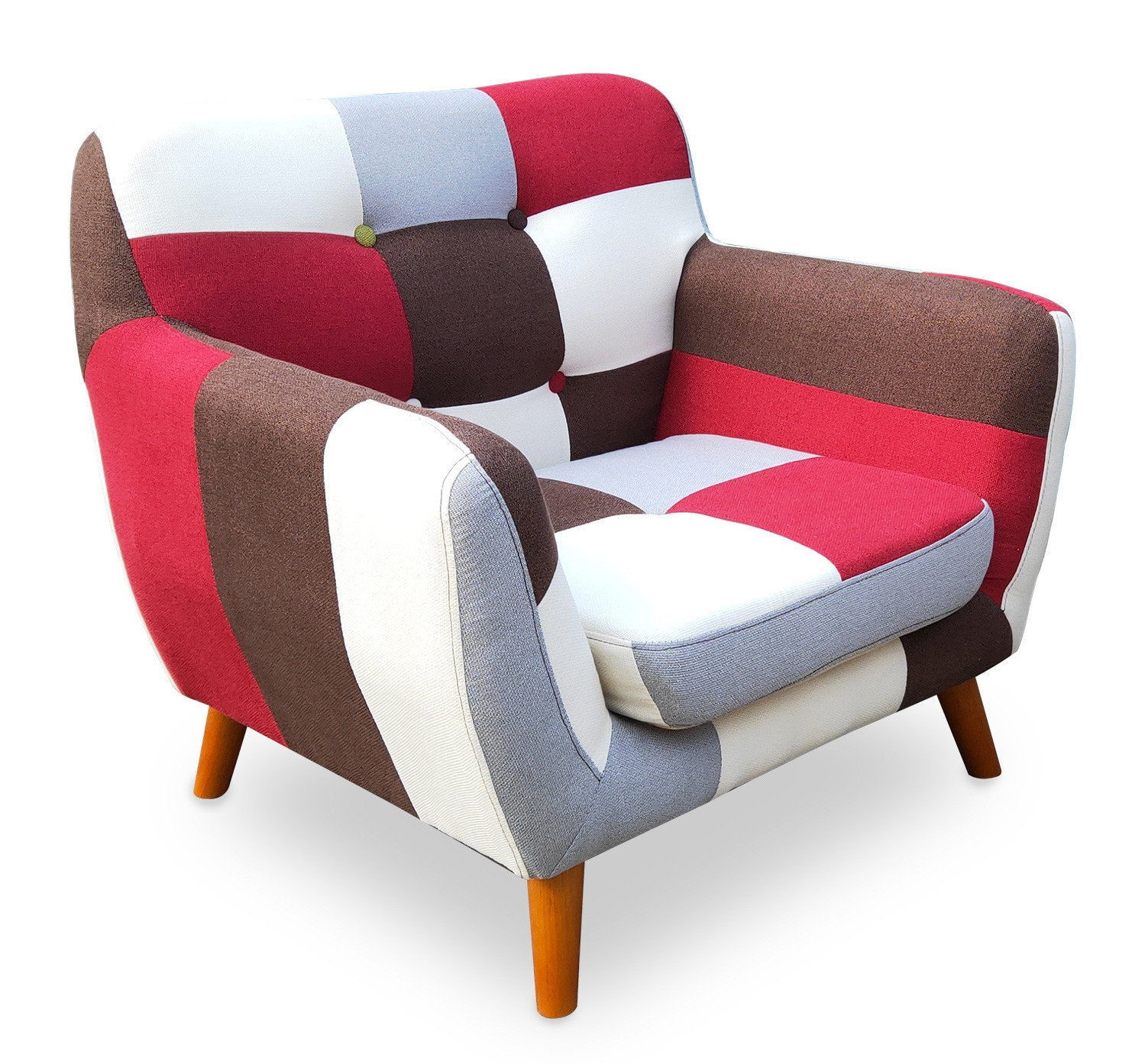 Fauteuil patchwork tissu multicolore Ambee | LesTendances.fr