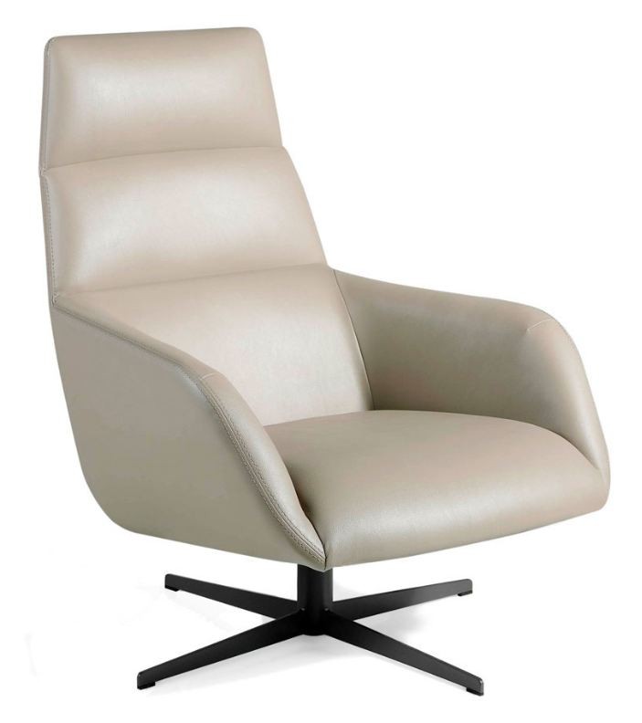 Fauteuil pivotant similicuir et pieds acier noir Alavy Couleur Aqua 00 ...