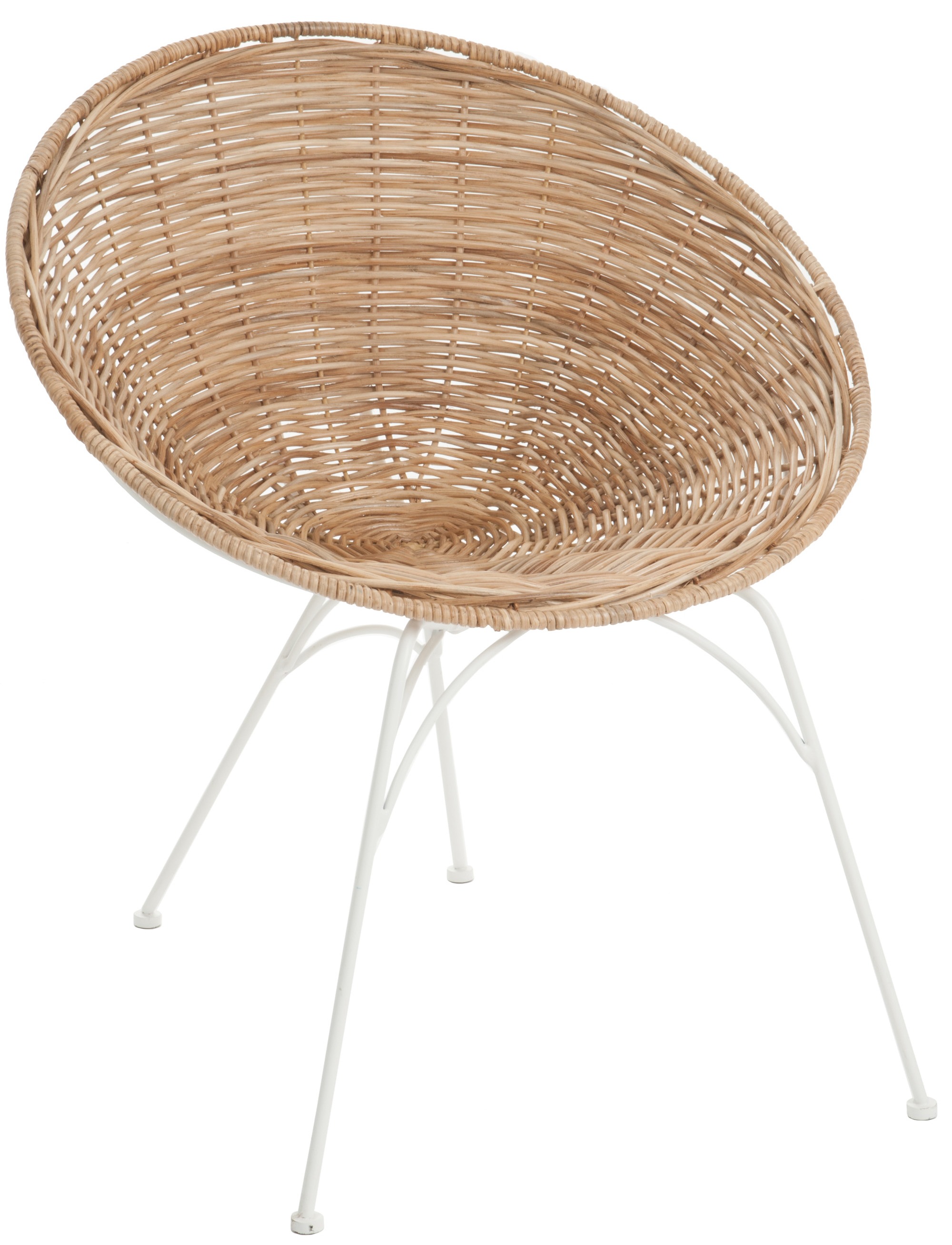 Les Tendances - Fauteuil rond rotin naturel et blanc Ibiza ...