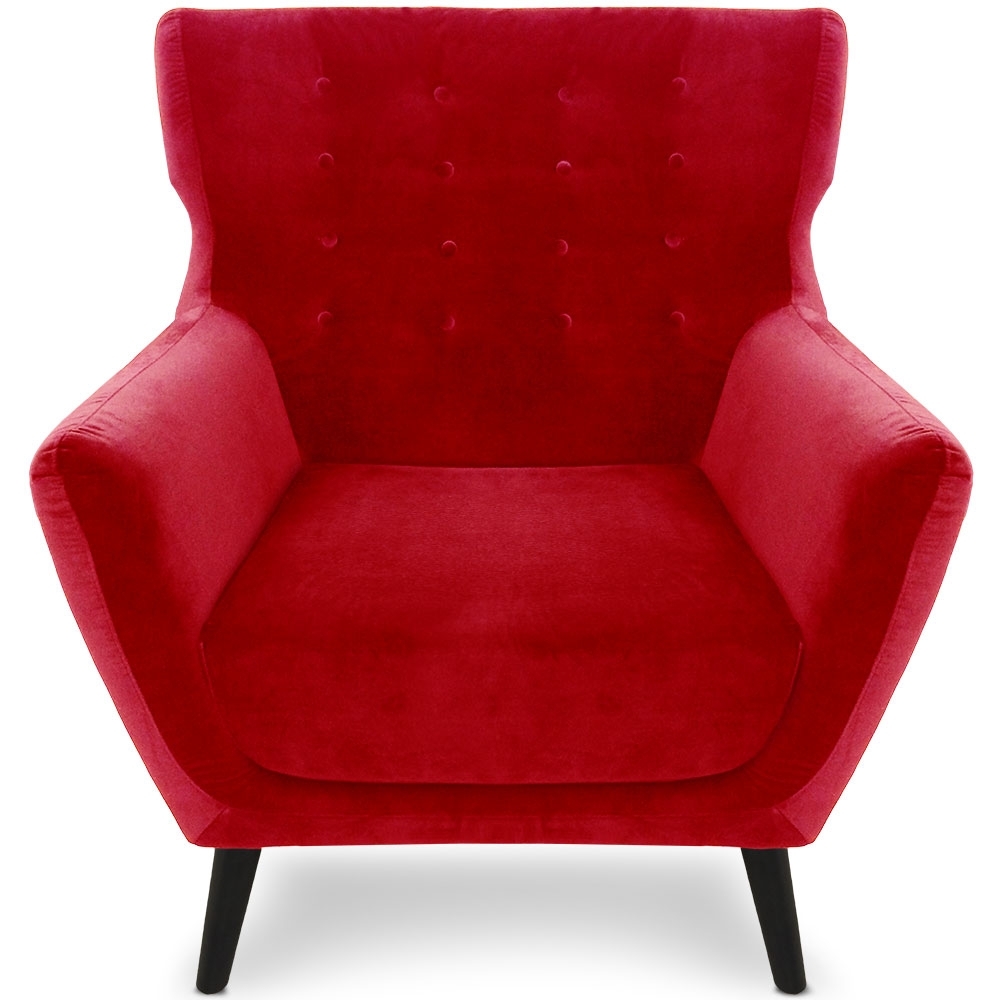 Fauteuil scandinave Velours Rouge | LesTendances.fr