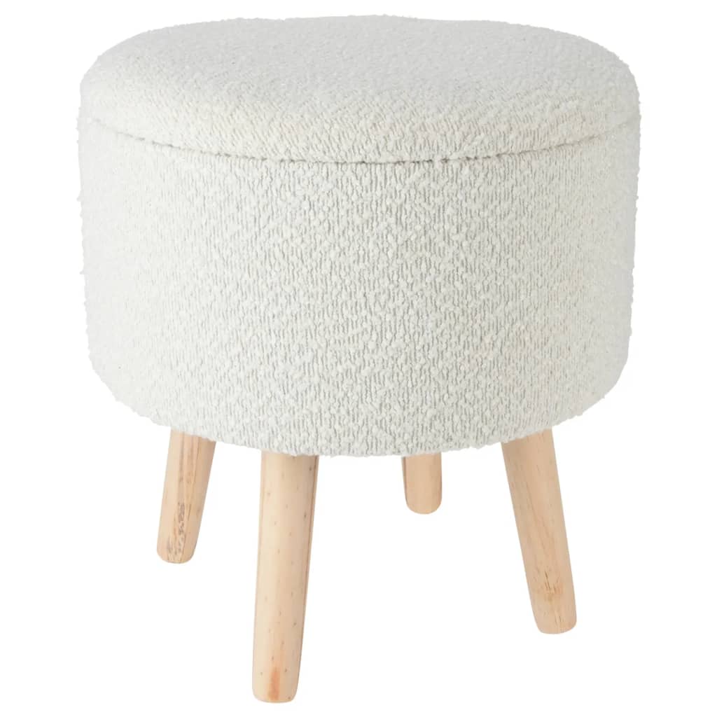 Home - Home&Styling Tabouret de rangement Ø35x40 cm blanc ivoire ...