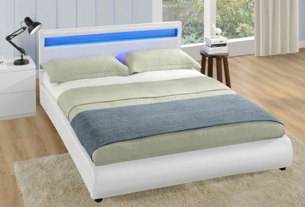 Lit Blanc Simili à Led Lover 140 | LesTendances.fr