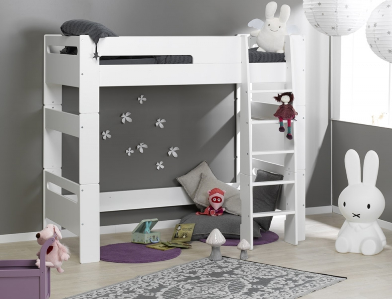 Lit superposé mezzanine enfant blanc London 90 | LesTendances.fr