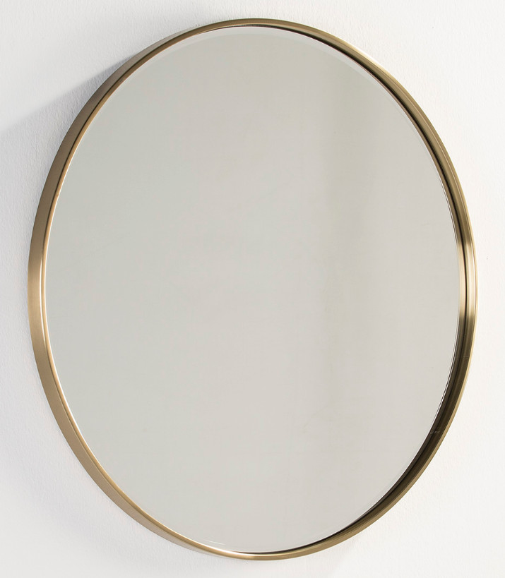 Thai Mobilier - Miroir mural rond métal bronzé Mety | LesTendances.fr