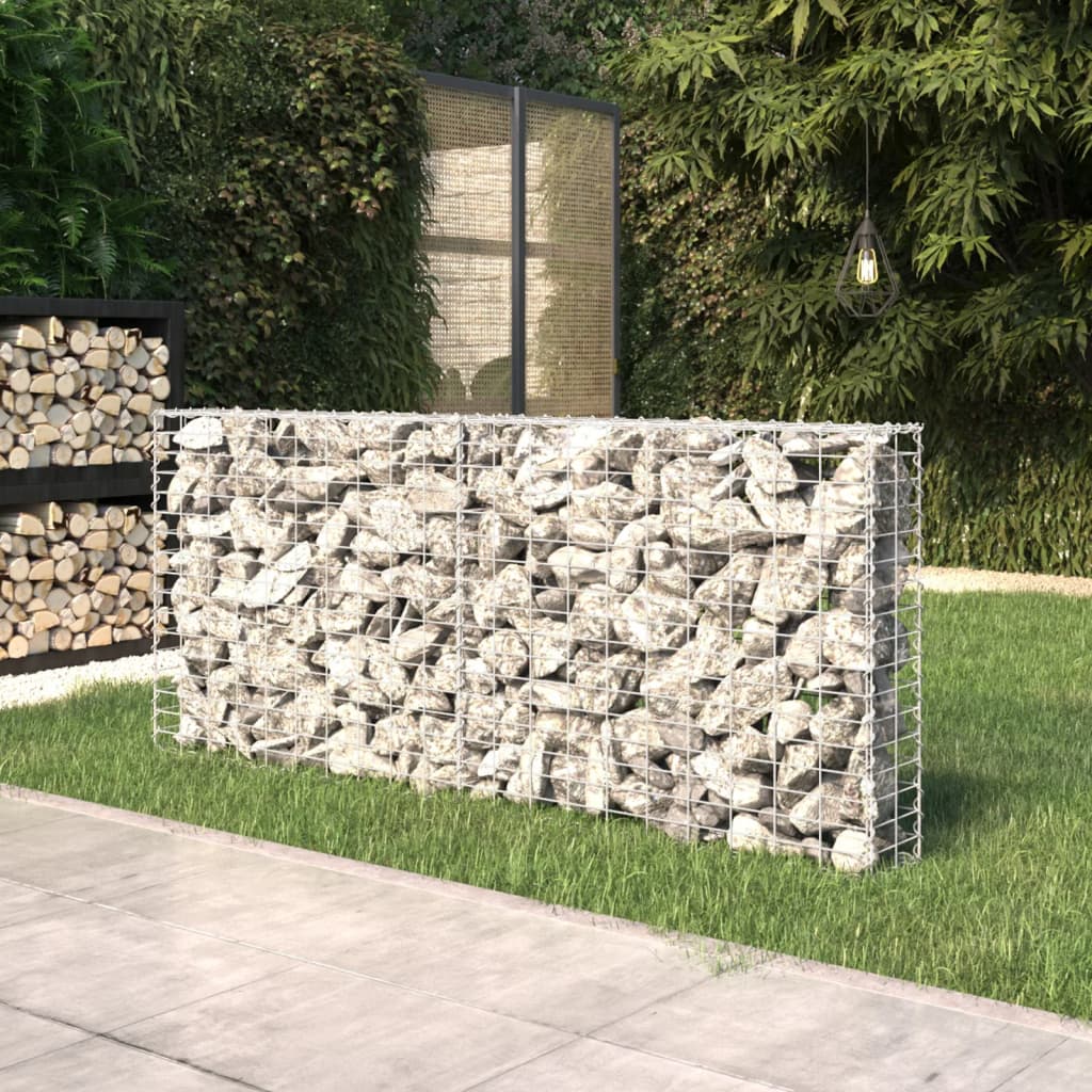 Home - Mur à gabion avec couvercles Acier galvanisé 200 x 20 x 85 cm | LesTendances.fr
