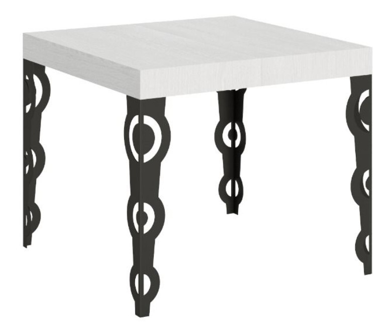 Tozani - Petite table carrée 90x90 cm extensible 10 personnes 90 à 246 ...