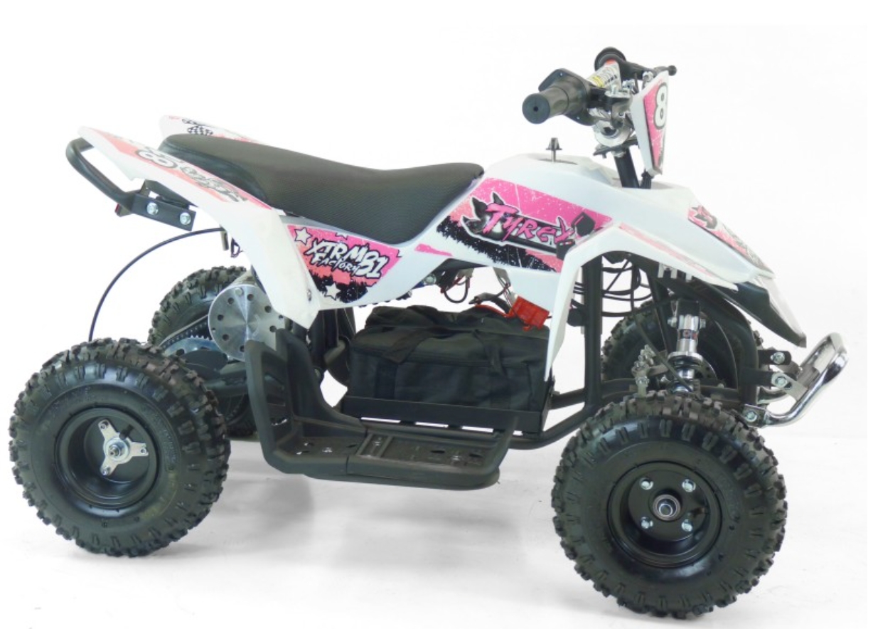 Pocket quad électrique Tyrex 500W 6" blanc et rose | LesTendances.fr