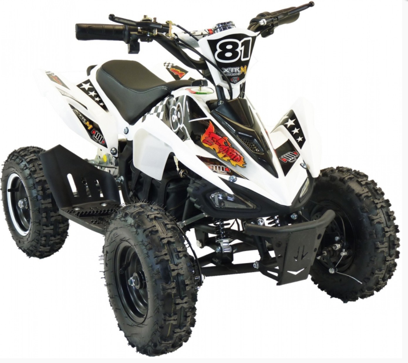 Quad 50cc Luxe 6" blanc et noir | LesTendances.fr