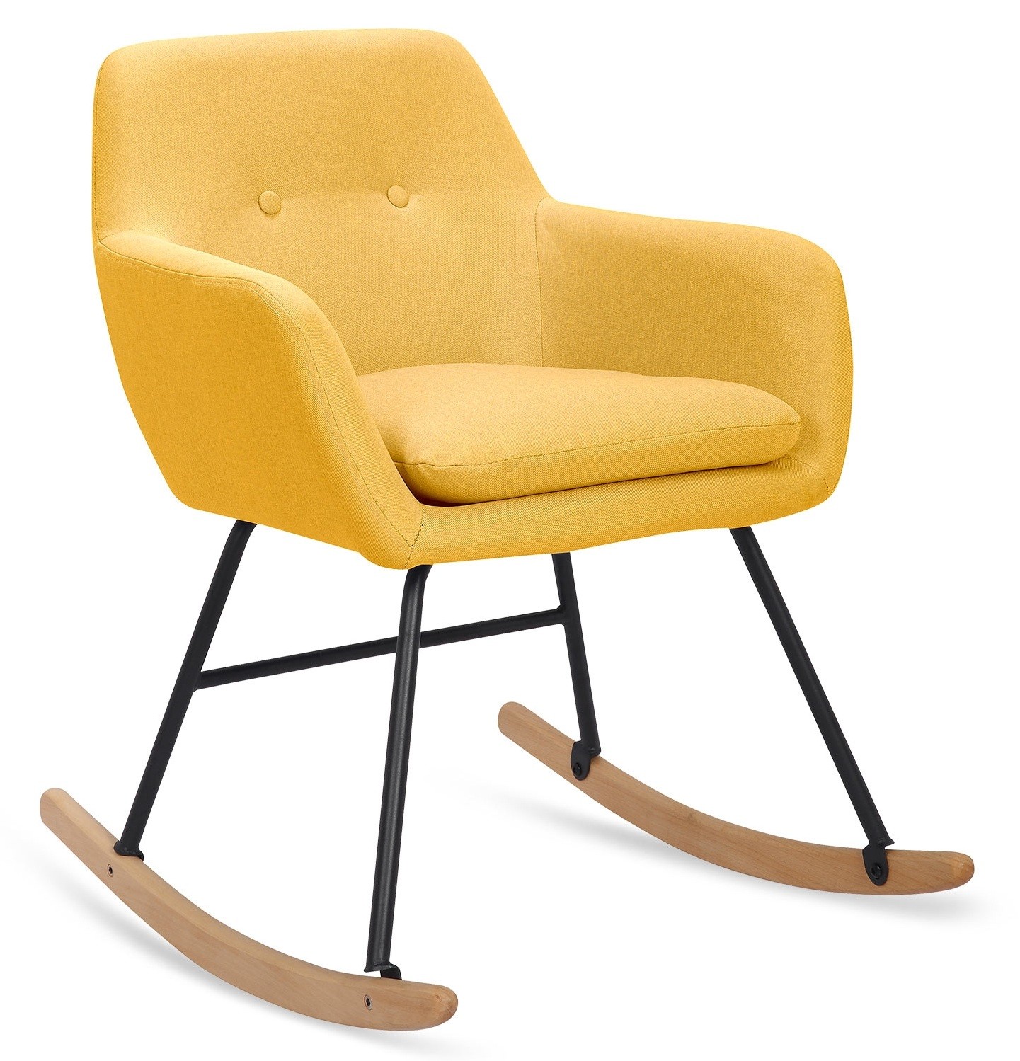 Rocking chair en tissu jaune Cora | LesTendances.fr