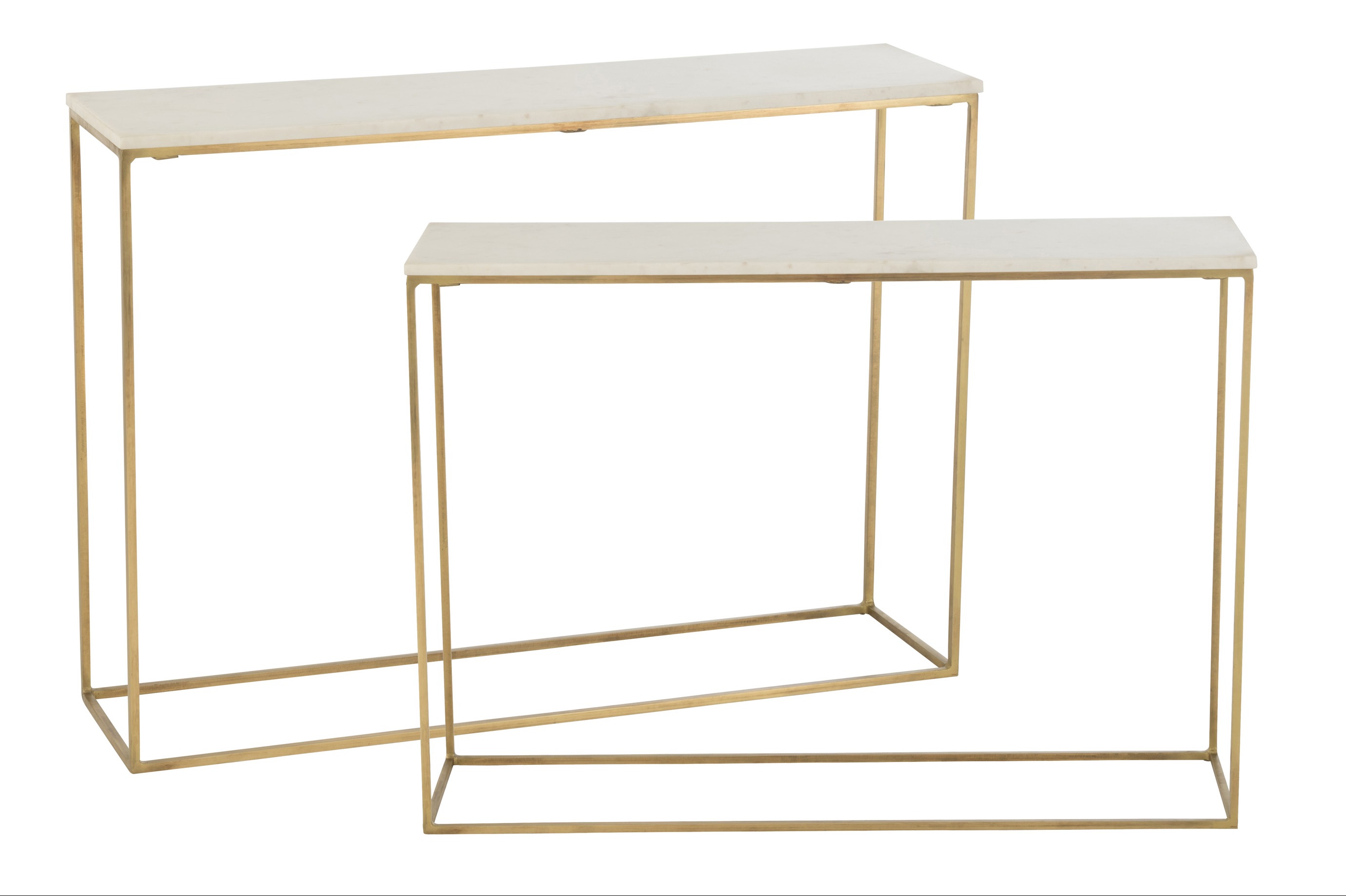 Set de 2 tables consoles dorées Barbara L 100 cm | LesTendances.fr