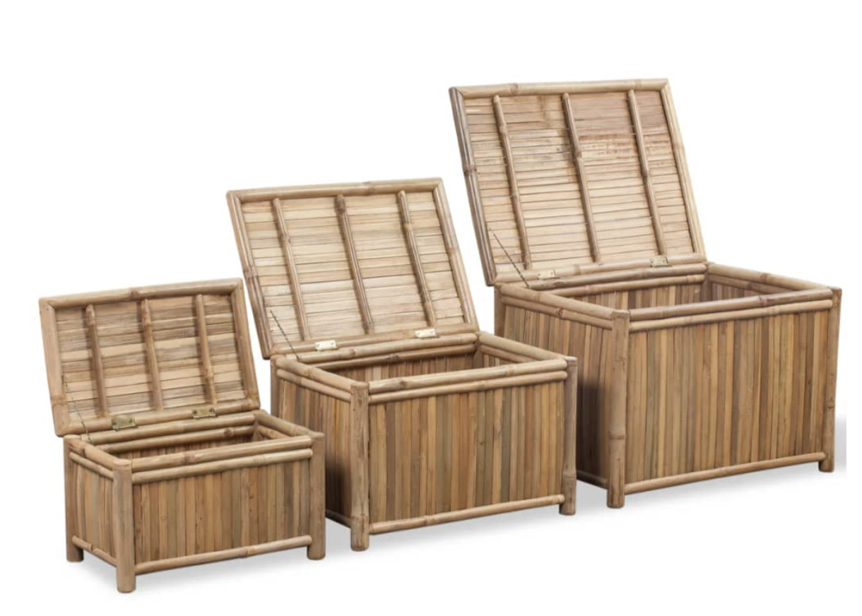 Set de 3 coffres de rangement Kyca - Bois de bambou | LesTendances.fr