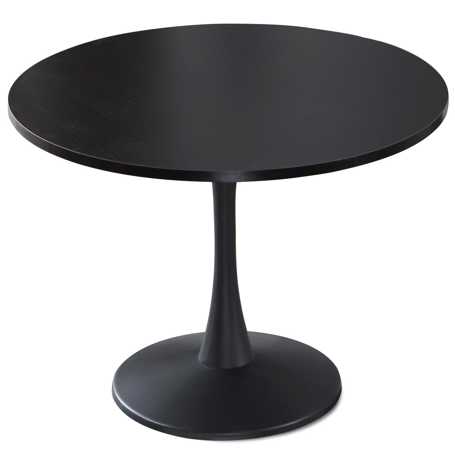 Table à manger ronde bois et pied métal noir Kandra 100 cm ...