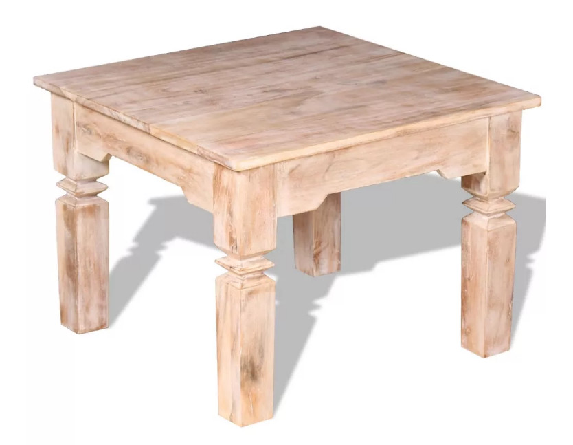 Table basse carrée acacia massif clair brossé Mulko | LesTendances.fr