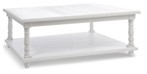 Table basse carrée bois blanc Maldone | LesTendances.fr