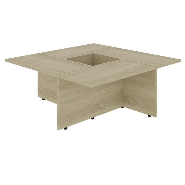 Table basse carrée bois chêne clair Maite 79 cm | LesTendances.fr