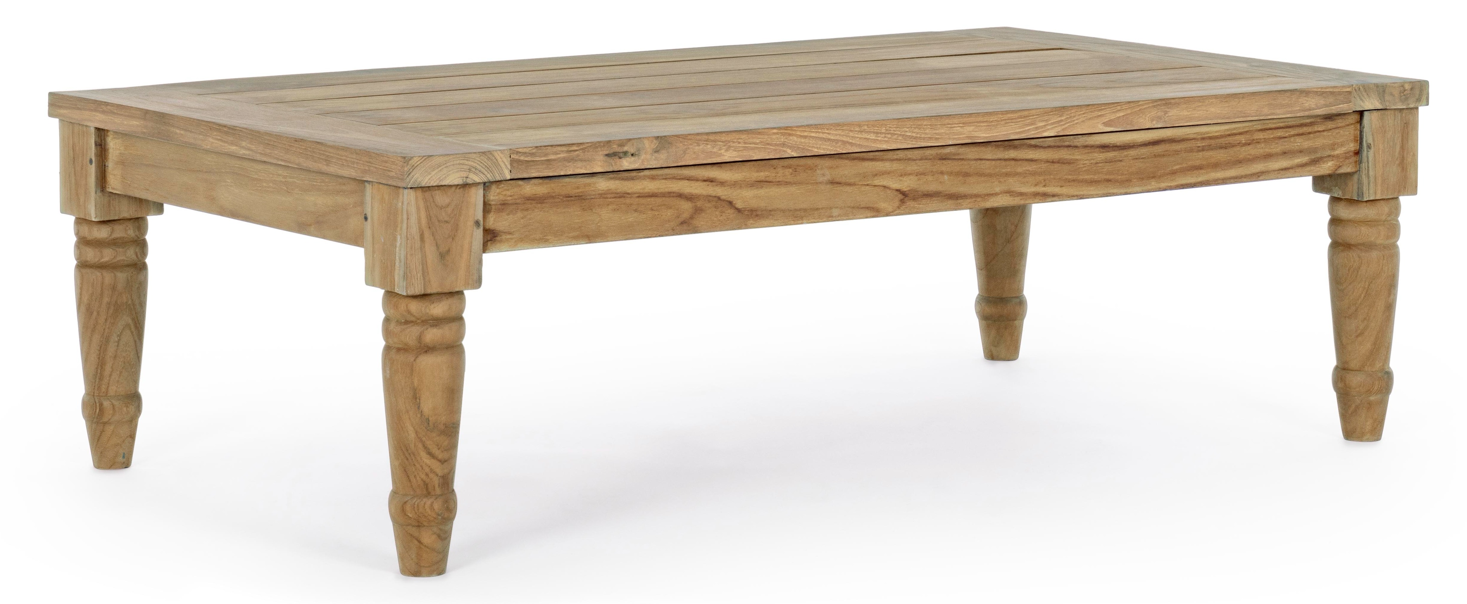 Table basse de jardin rectangle en bois teck Karine L 115 cm ...