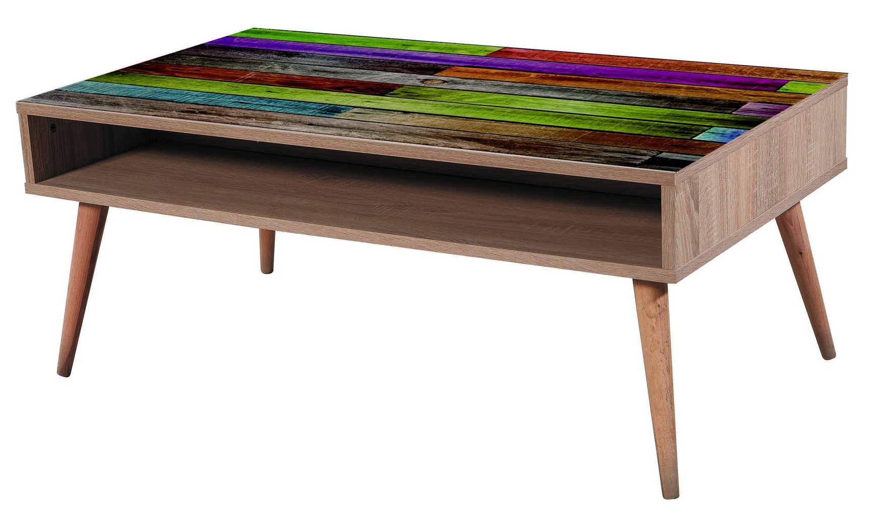 Table basse Fodere décor relief Bois Multicolore 869VEL2513 | LesTendances.fr