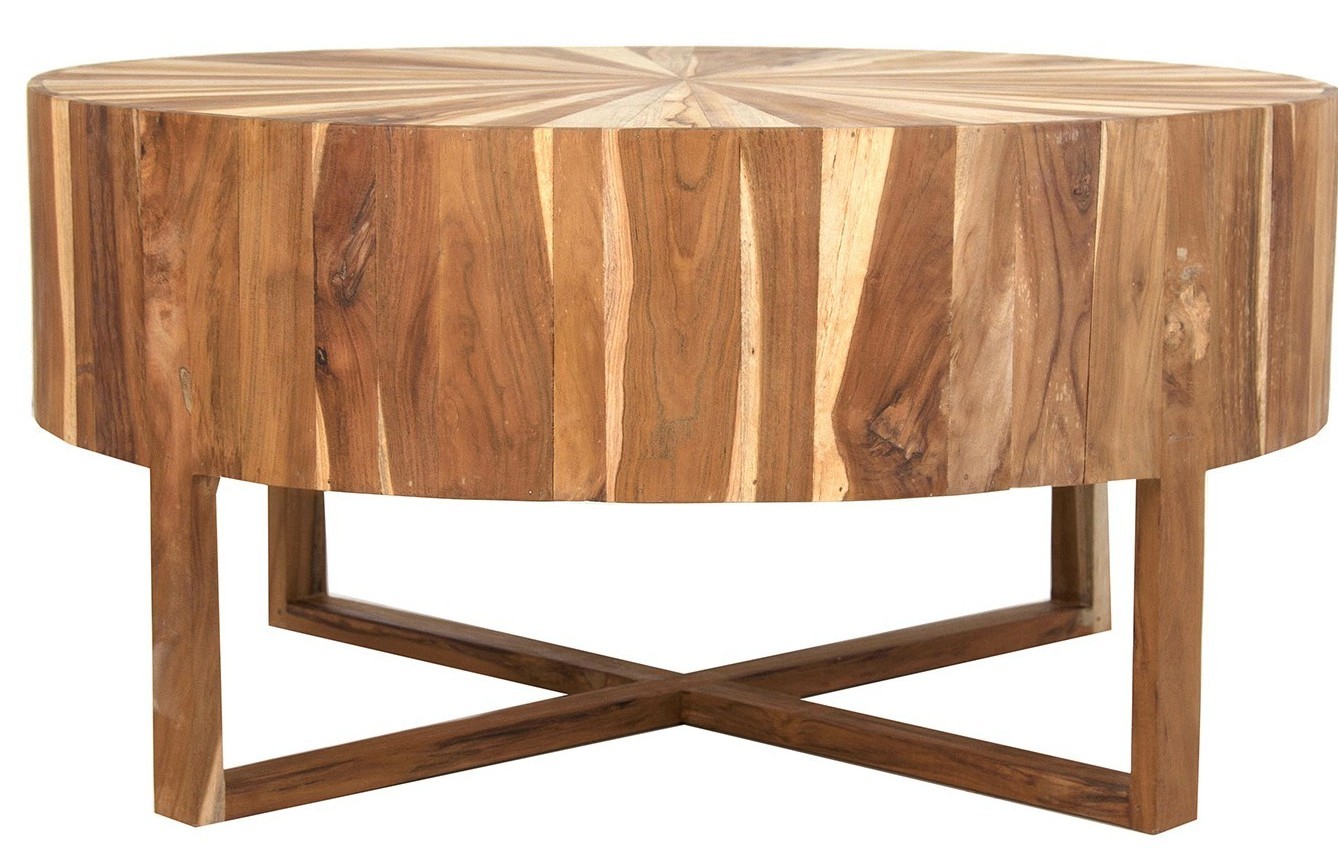 Table basse ethnique bois de teck naturel Iriane | LesTendances.fr