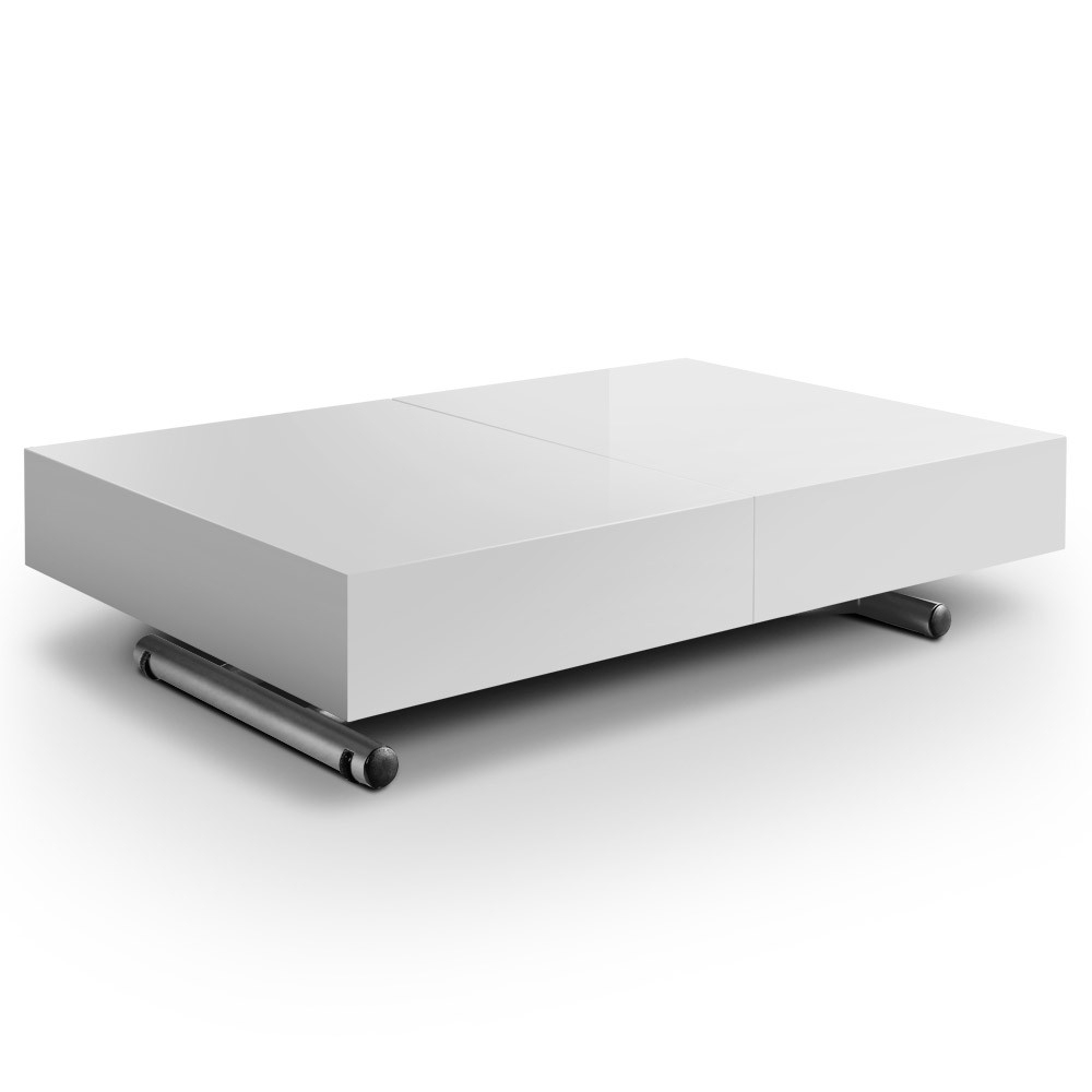 Table basse laquée blanche relevable Casy | LesTendances.fr
